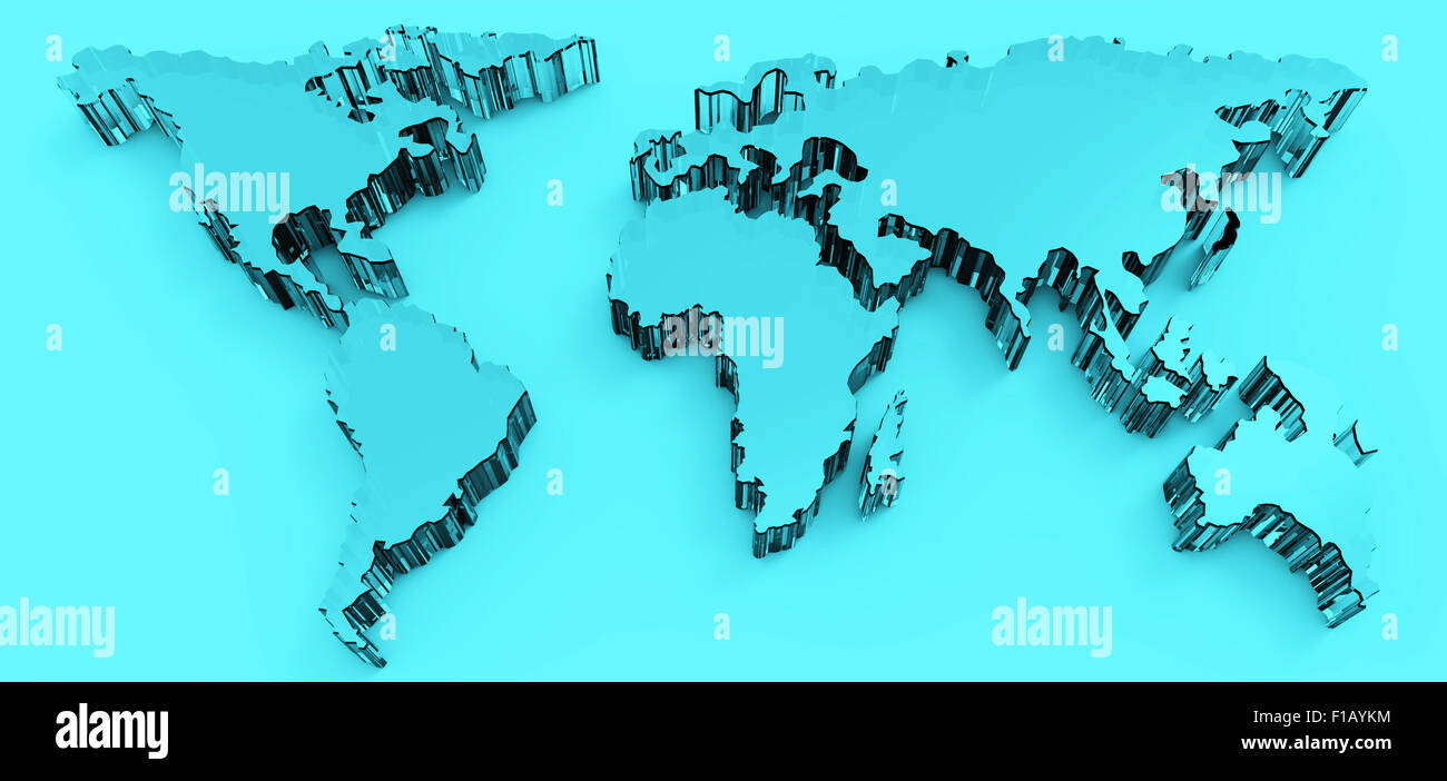 social network human 3d on world map as concept Stock Photo - Alamy