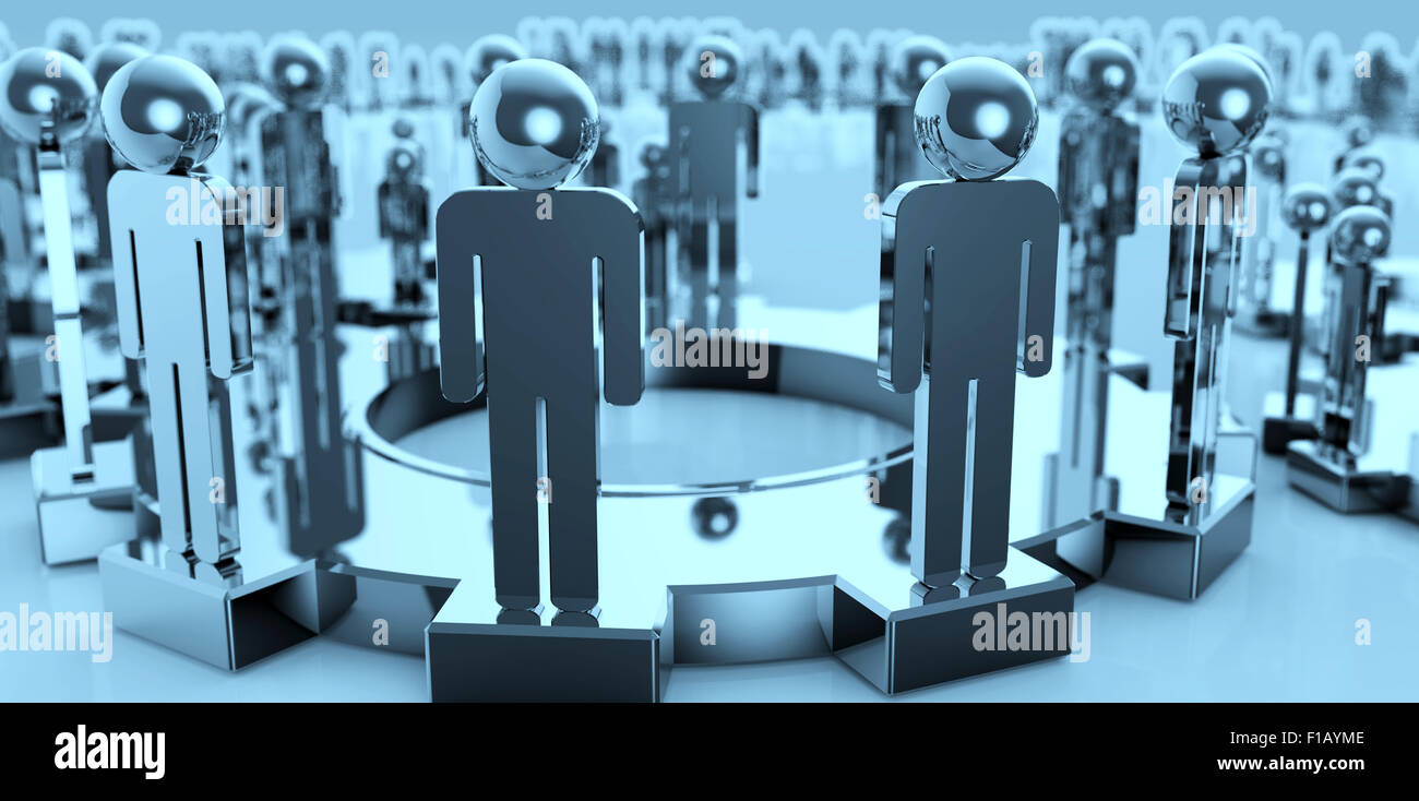 Model of 3d figures on connected cogs as teamwork concept Stock Photo ...