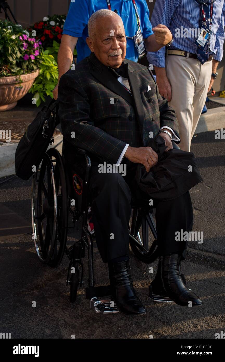 New York, NY, USA. 31st Aug, 2015. David Dinkins out and about for ...