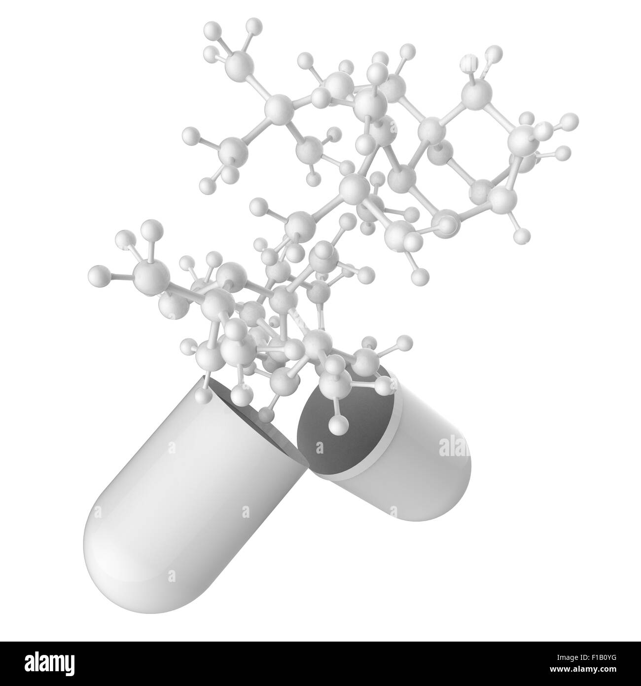 capsule shows molecule as medical concept Stock Photo - Alamy