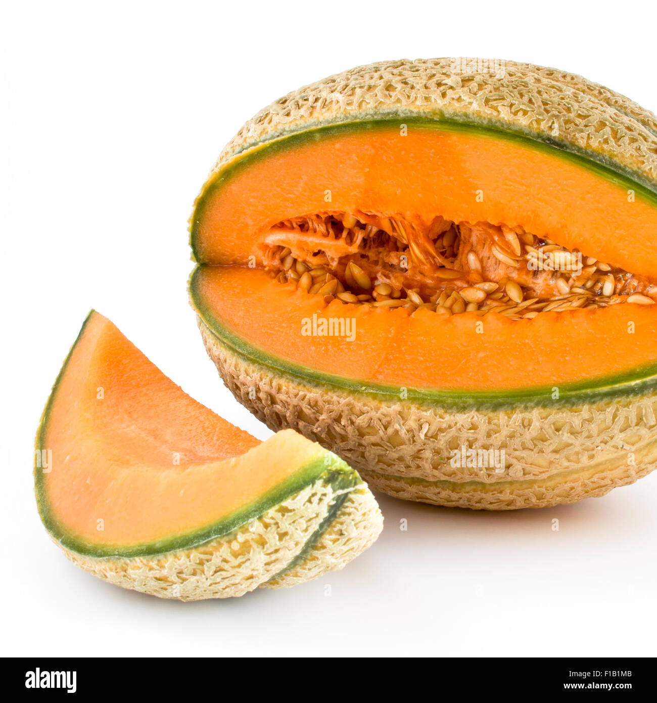 A big melon, juicy and ripe, isolated on white background Stock Photo ...