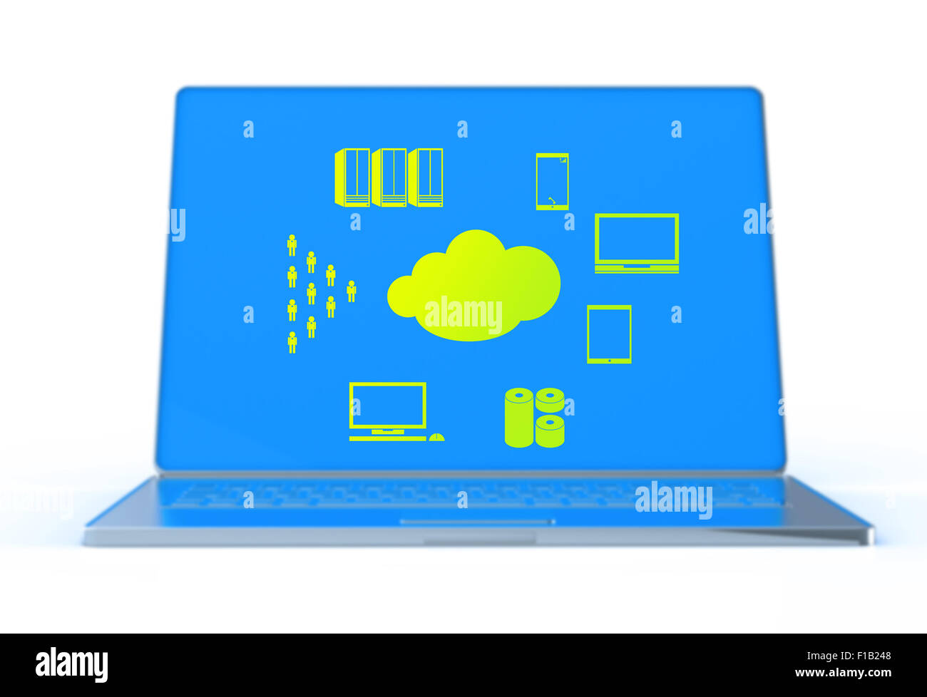 a Cloud Computing diagram on the new computer interface as concept ...