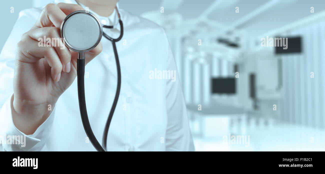 success smart medical doctor with operating room background Stock Photo ...