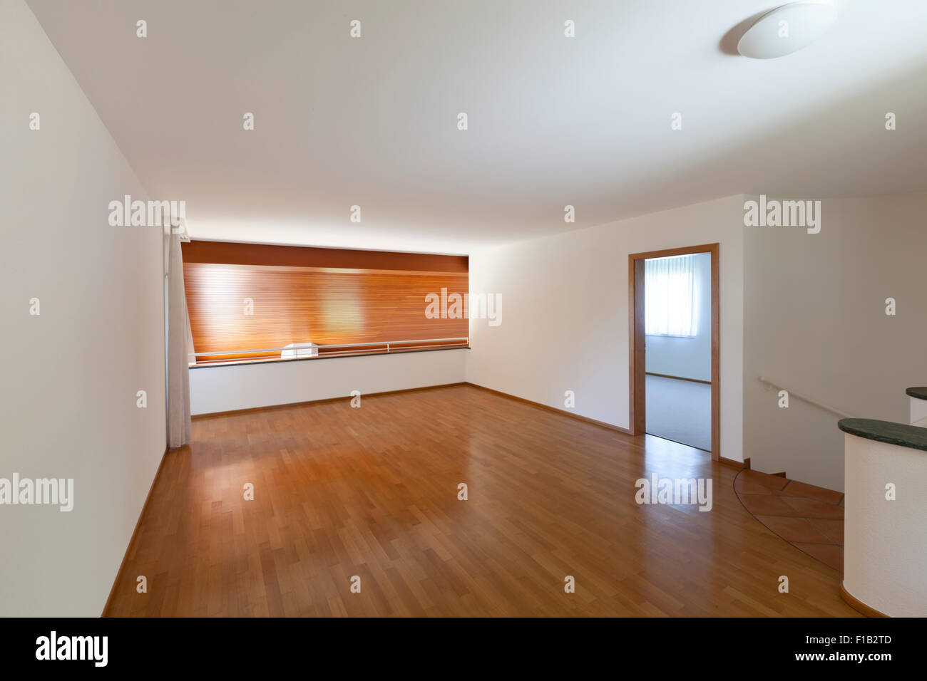 new classic house, interior, empty room with wooden floor Stock Photo ...