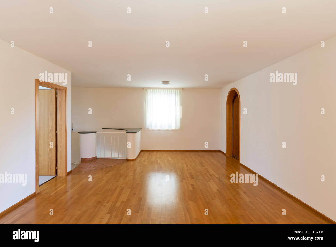 new classic house, interior, empty room with wooden floor Stock Photo ...