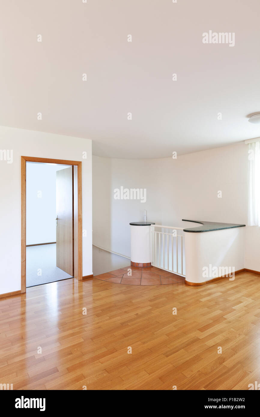 new classic house, interior, empty room with wooden floor Stock Photo ...