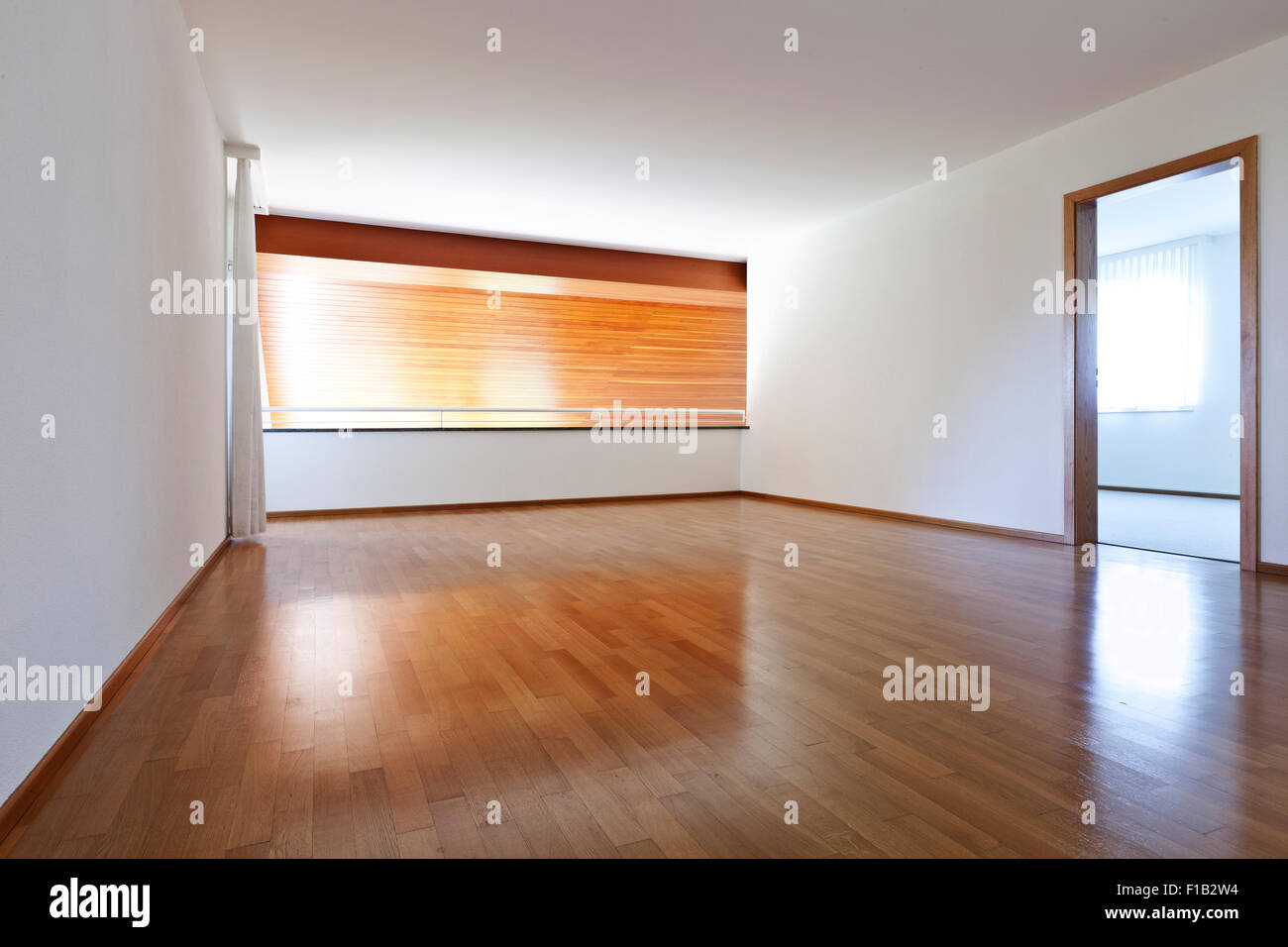 new classic house, interior, empty room with wooden floor Stock Photo ...