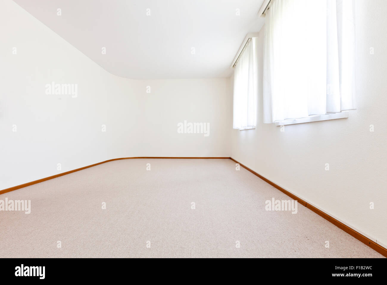 interior house, empty room, window with white curtains Stock Photo - Alamy