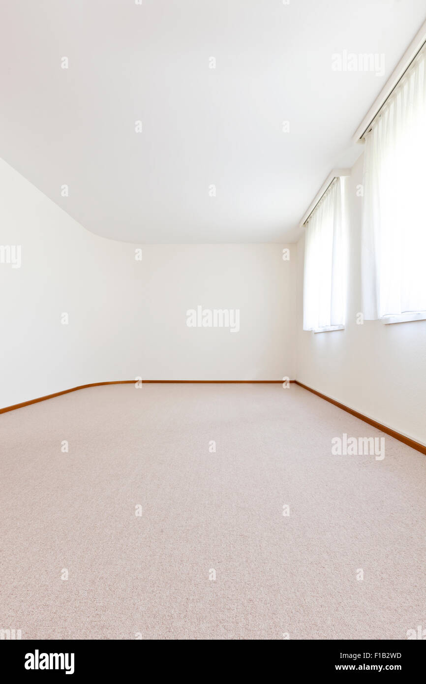 interior house, empty room, window with white curtains Stock Photo - Alamy