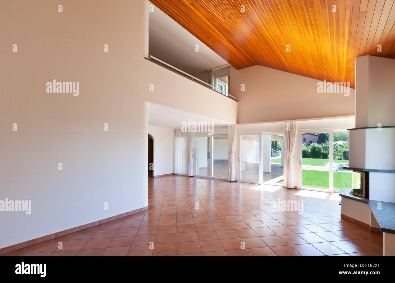 interior home,view of room with fireplace Stock Photo - Alamy