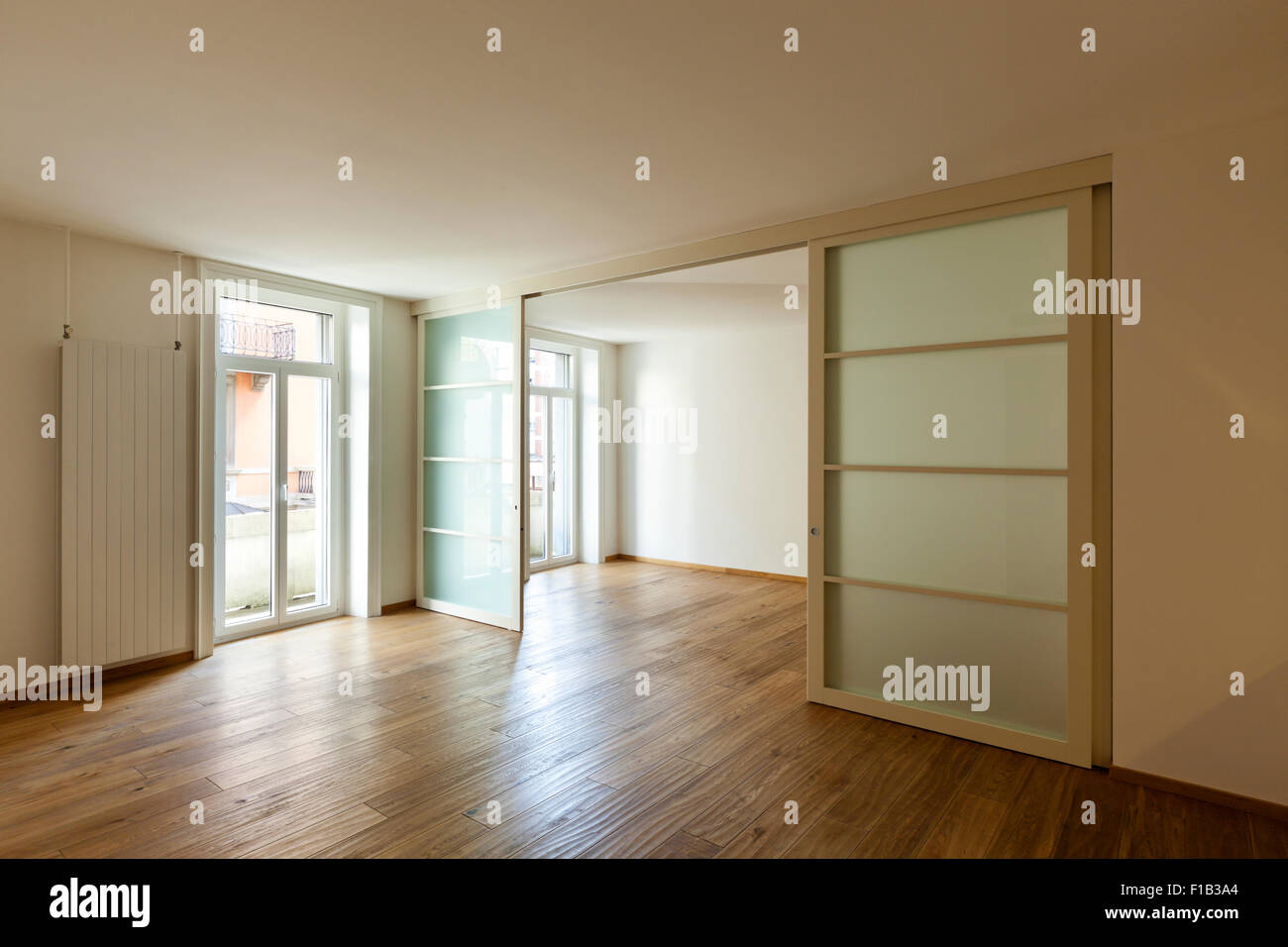 interior empty house with wooden floor Stock Photo - Alamy