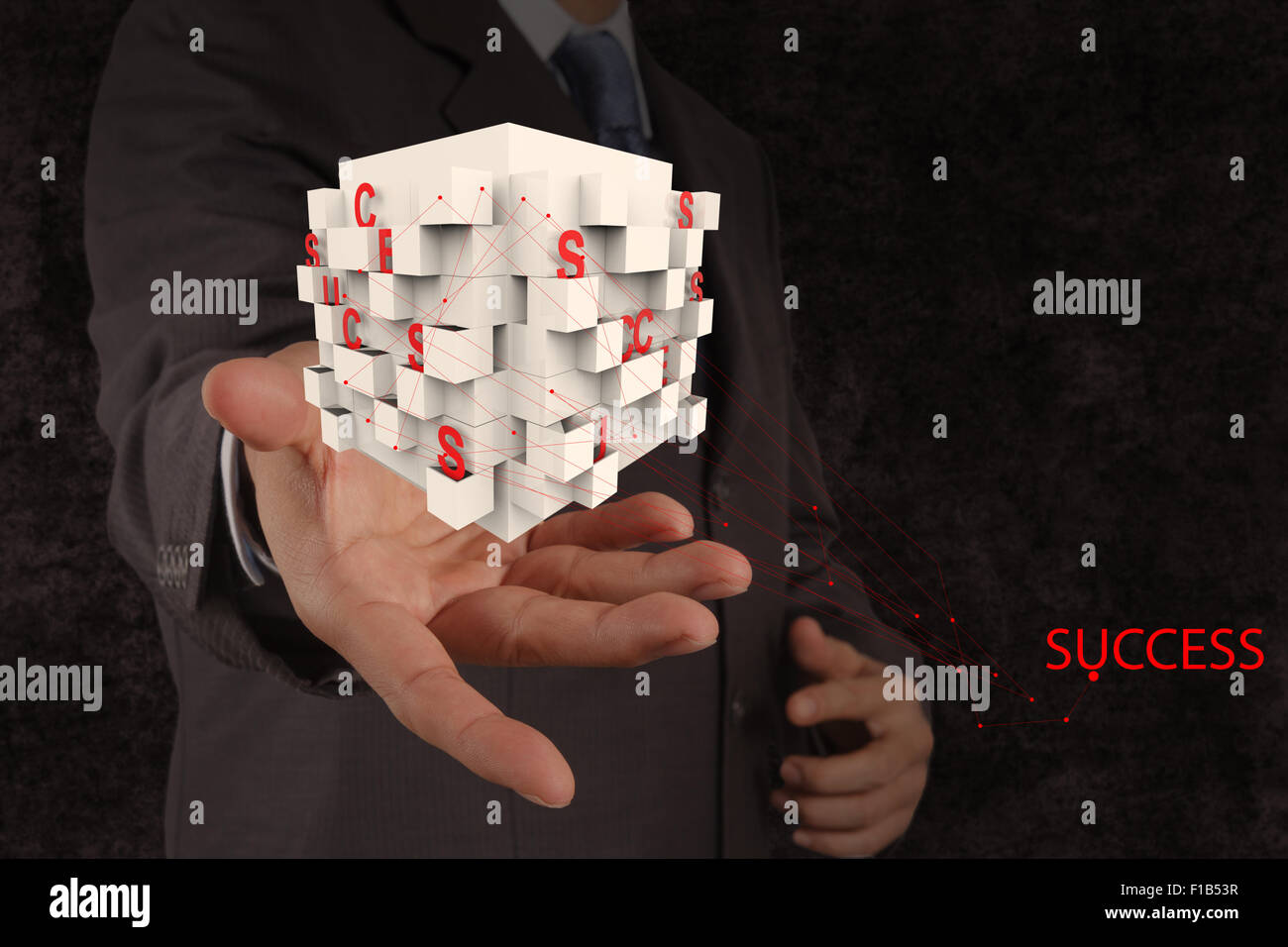businessman hand shows box of business success chart concept Stock ...