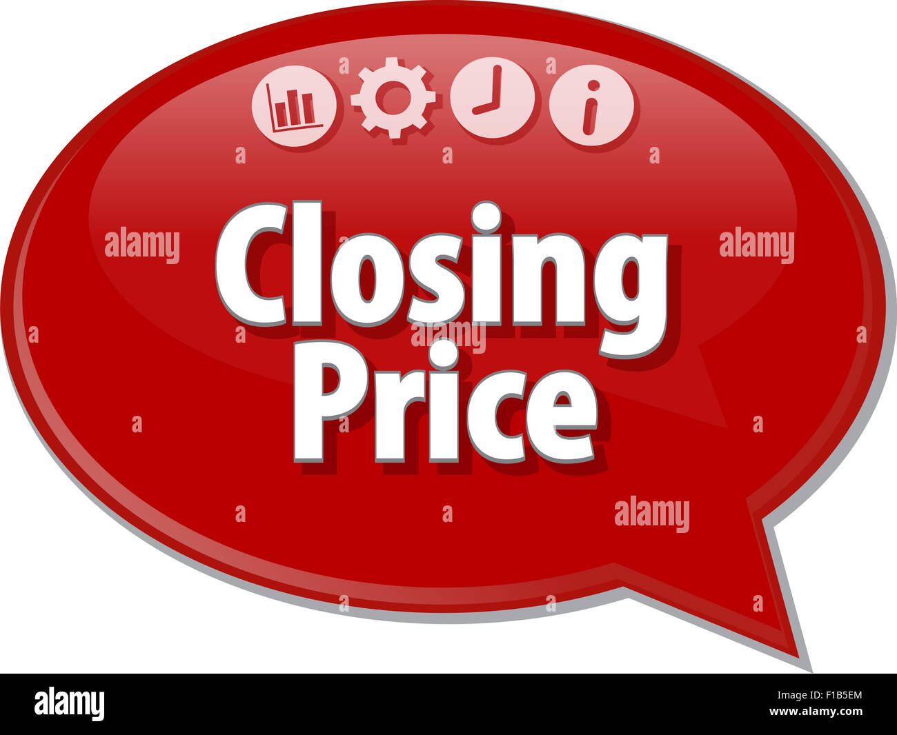 Speech bubble dialog illustration of business term saying Closing Price ...