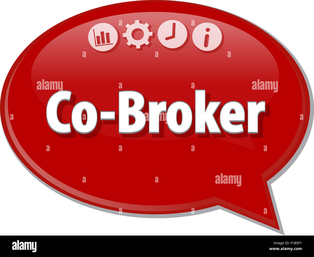Speech bubble dialog illustration of business term saying Co-Broker ...