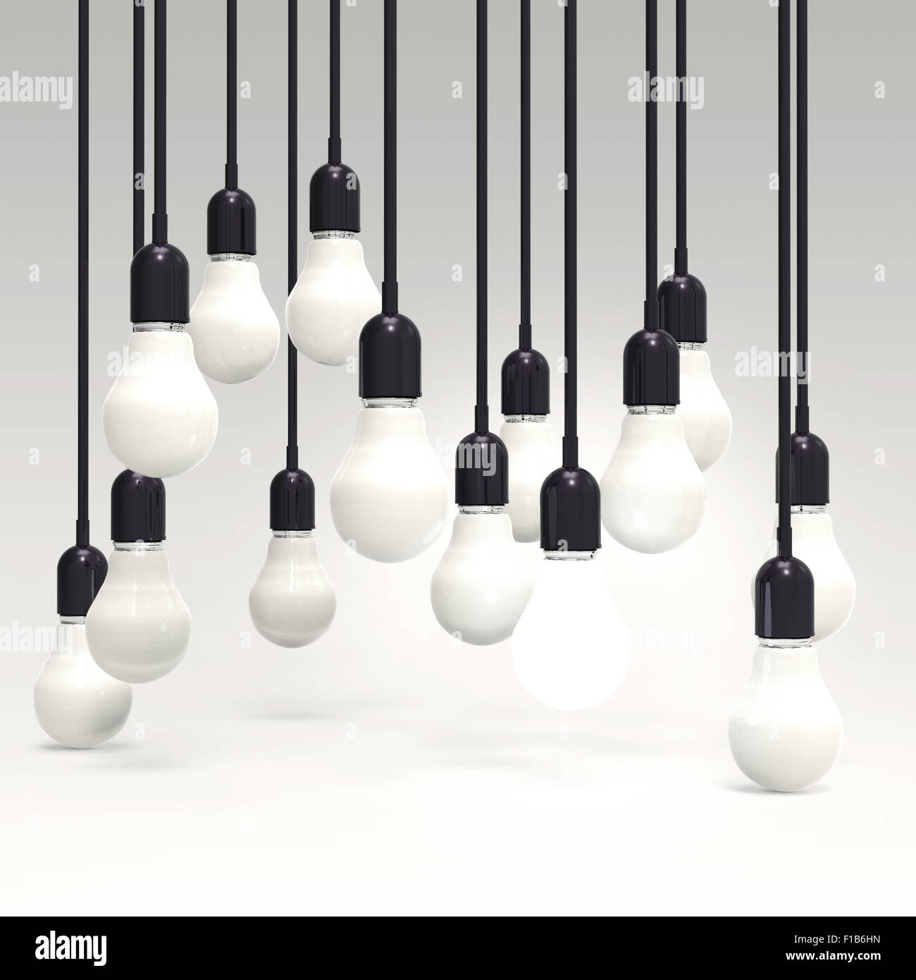 creative idea and leadership concept light bulb on grey background ...