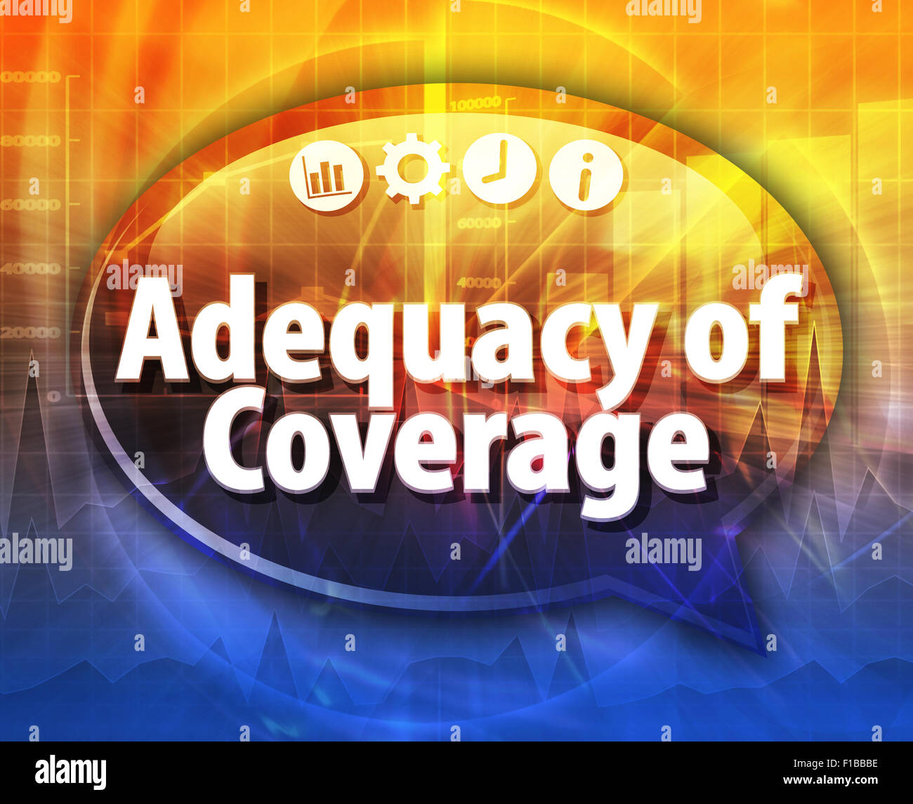 Speech bubble dialog illustration of business term saying Adequacy of ...