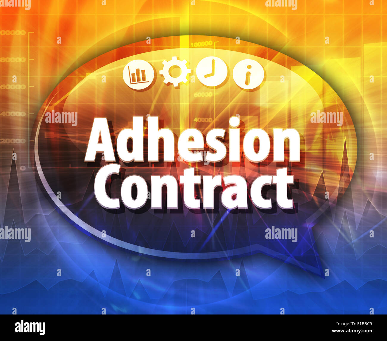 Speech bubble dialog illustration of business term saying Adhesion ...