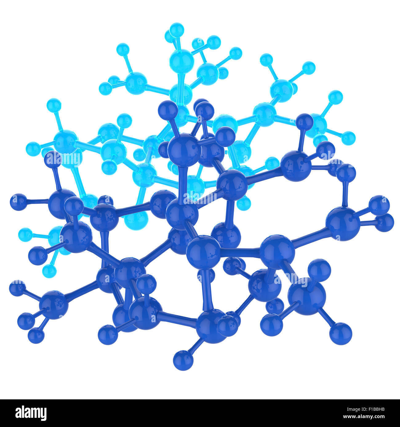 Molecule blue 3d on white background Stock Photo - Alamy