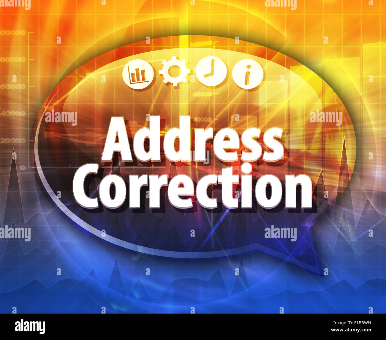 Speech bubble dialog illustration of business term saying Address ...