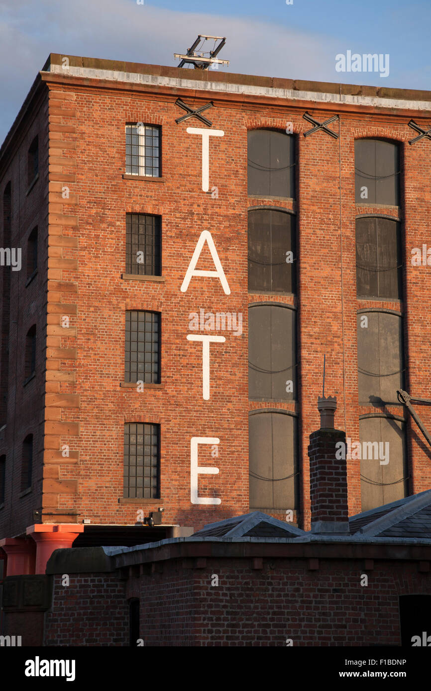 Tate Art Museum Sign, Albert Docks; Liverpool; England; UK Stock Photo ...