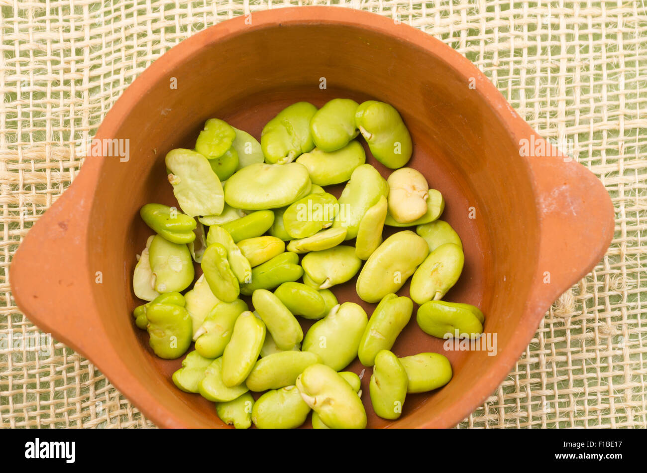 lima beans inside ceramic terracota bowl Stock Photo - Alamy