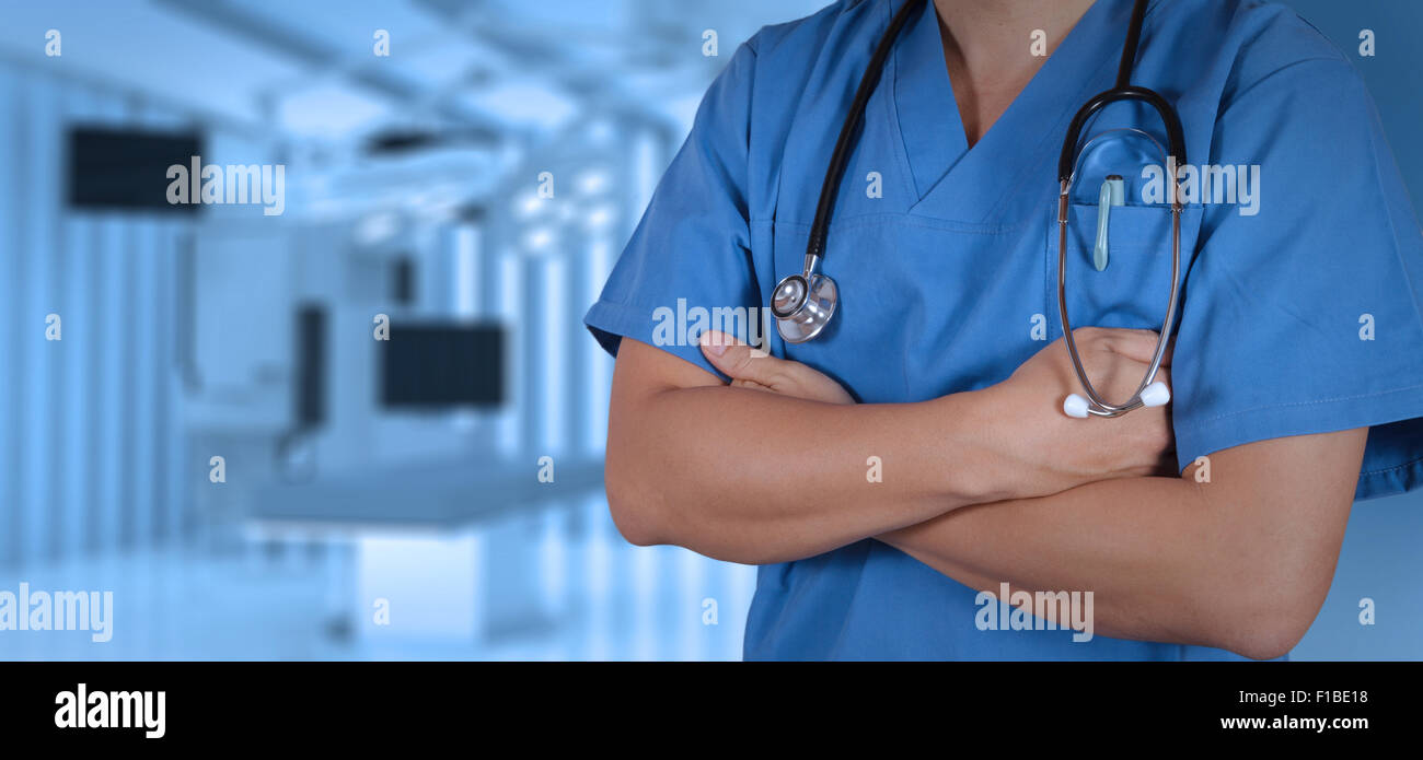 success smart medical doctor with operating room Stock Photo - Alamy