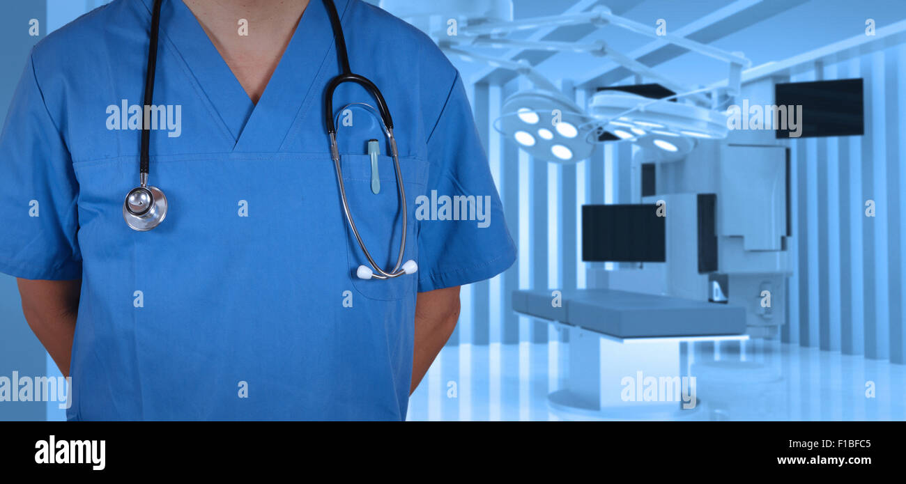 success smart medical doctor with operating room Stock Photo - Alamy