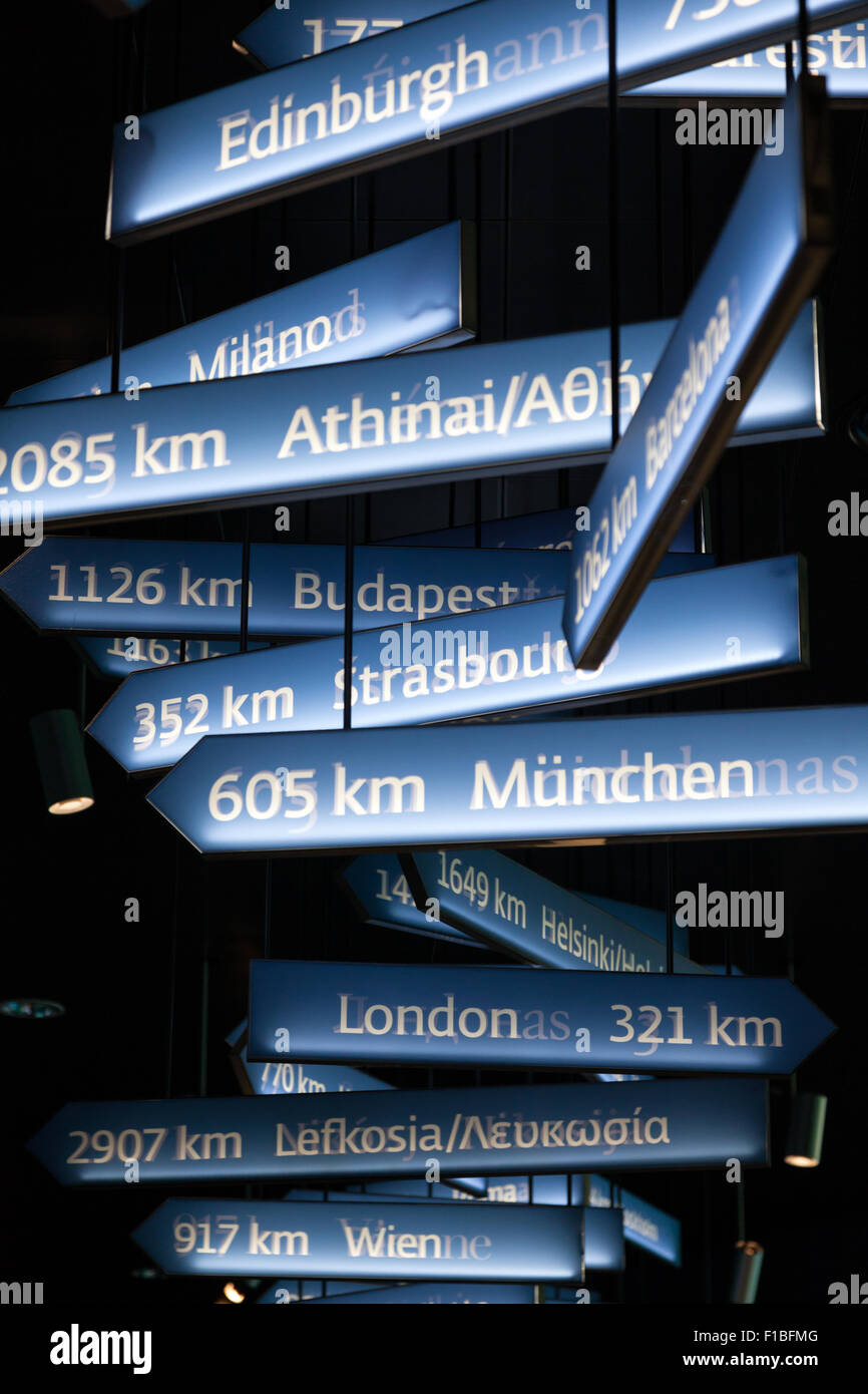 Direction signs european cities hi-res stock photography and images - Alamy