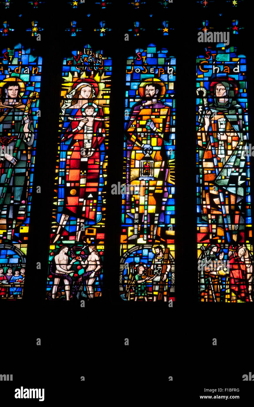 Stained Glass Window, Cathedral Church, Chester; England; UK Stock ...