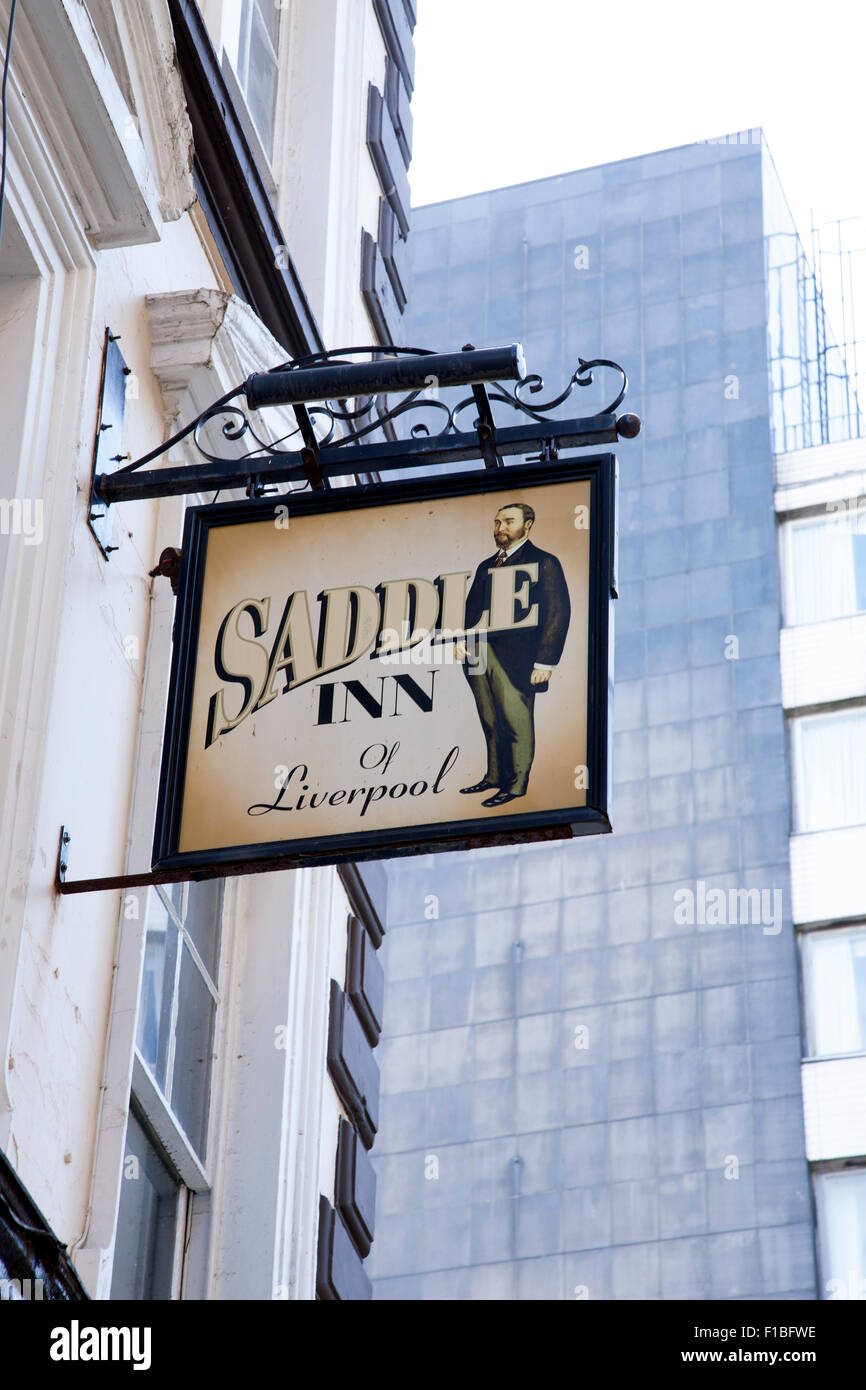 Saddle Pub Sign; Liverpool; England; UK Stock Photo - Alamy
