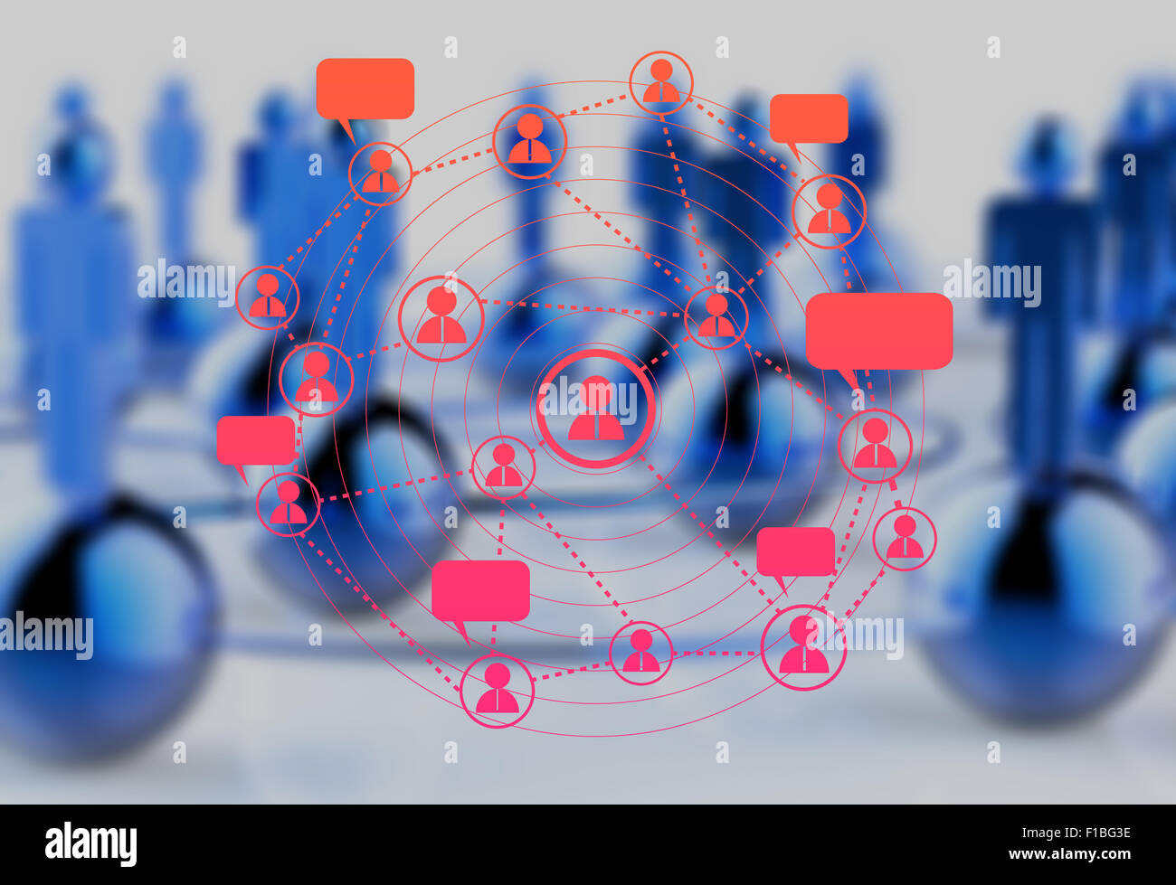 3d stainless human social network as concept Stock Photo - Alamy