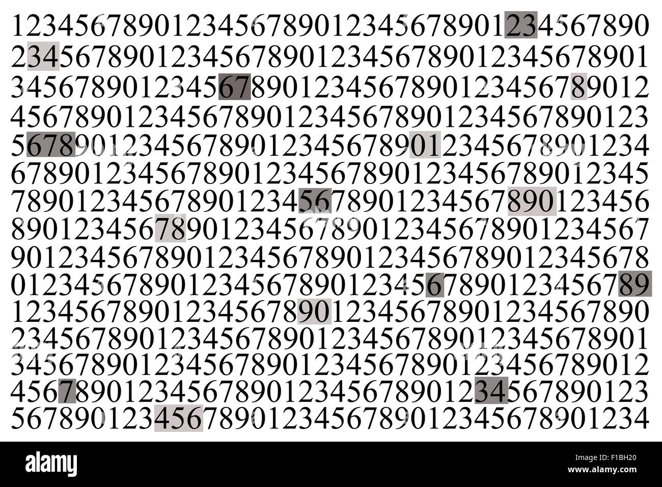 Abstract Seamless Pattern Of The Infinite Random Numbers Set Stock