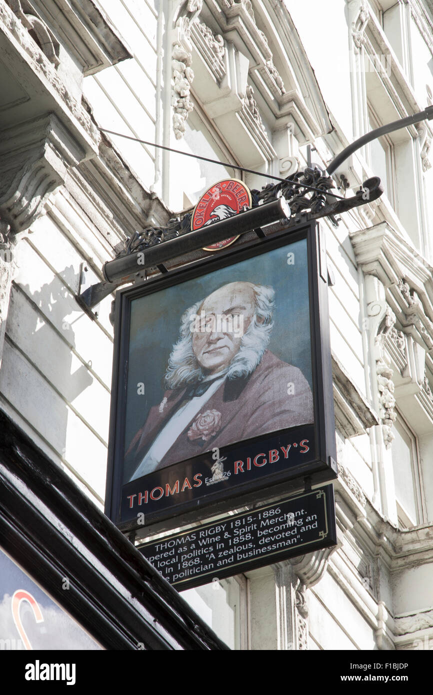 Thomas Rigby's Pub Sign; Liverpool; England; UK Stock Photo - Alamy