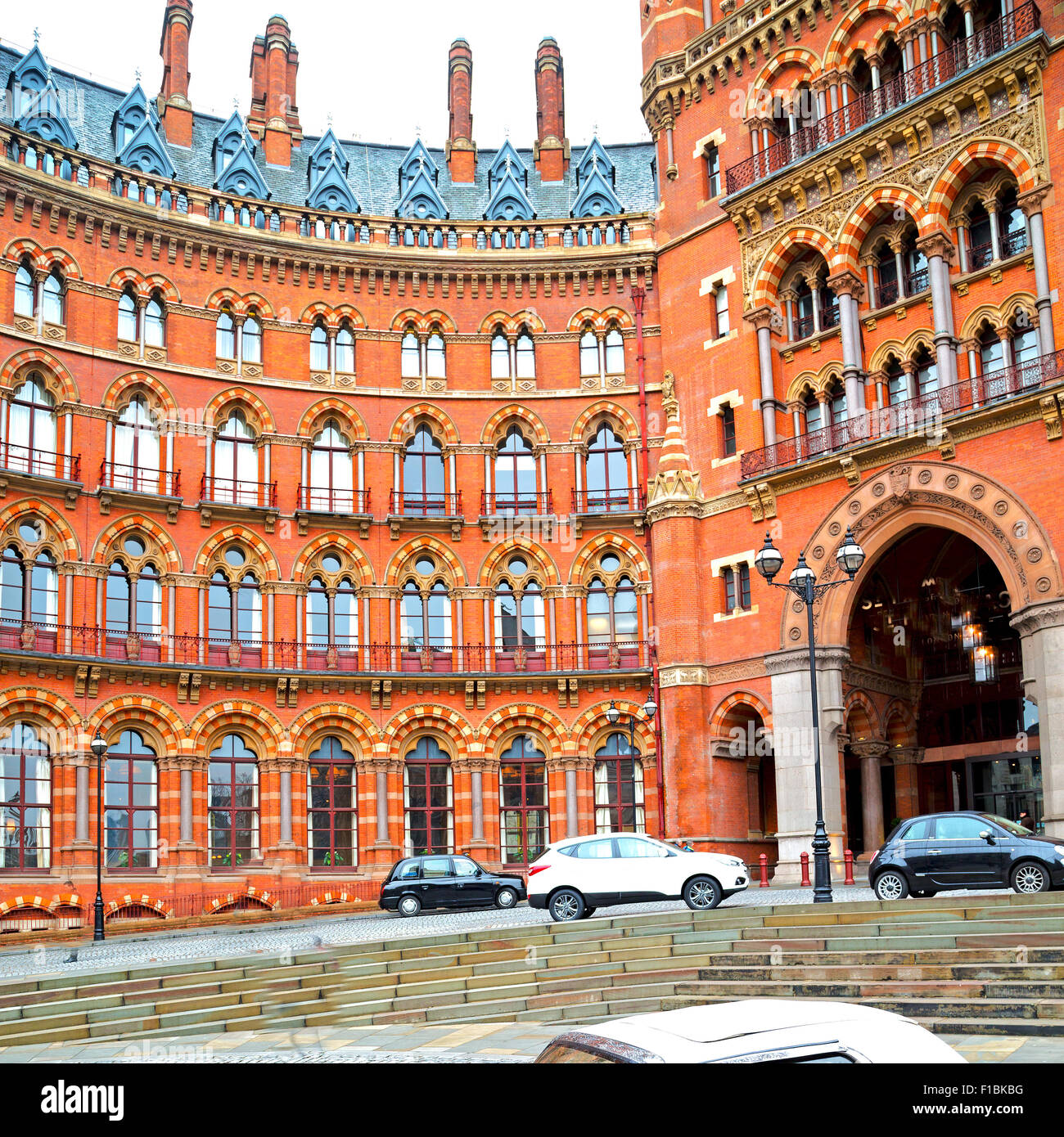 old architecture in london england windows and brick exterior wall ...