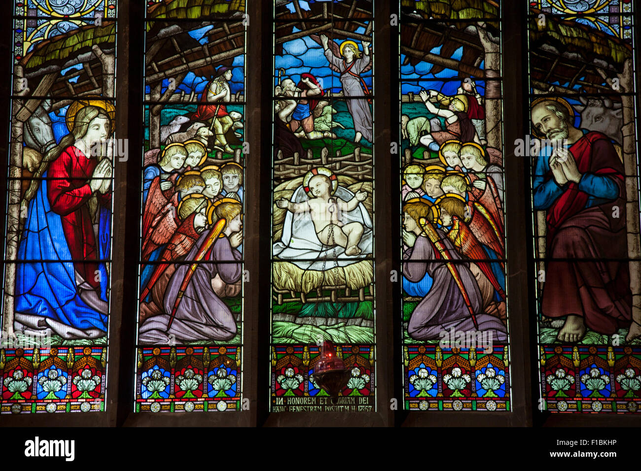 Stained Glass Window, Cathedral Church, Chester; England; UK Stock ...