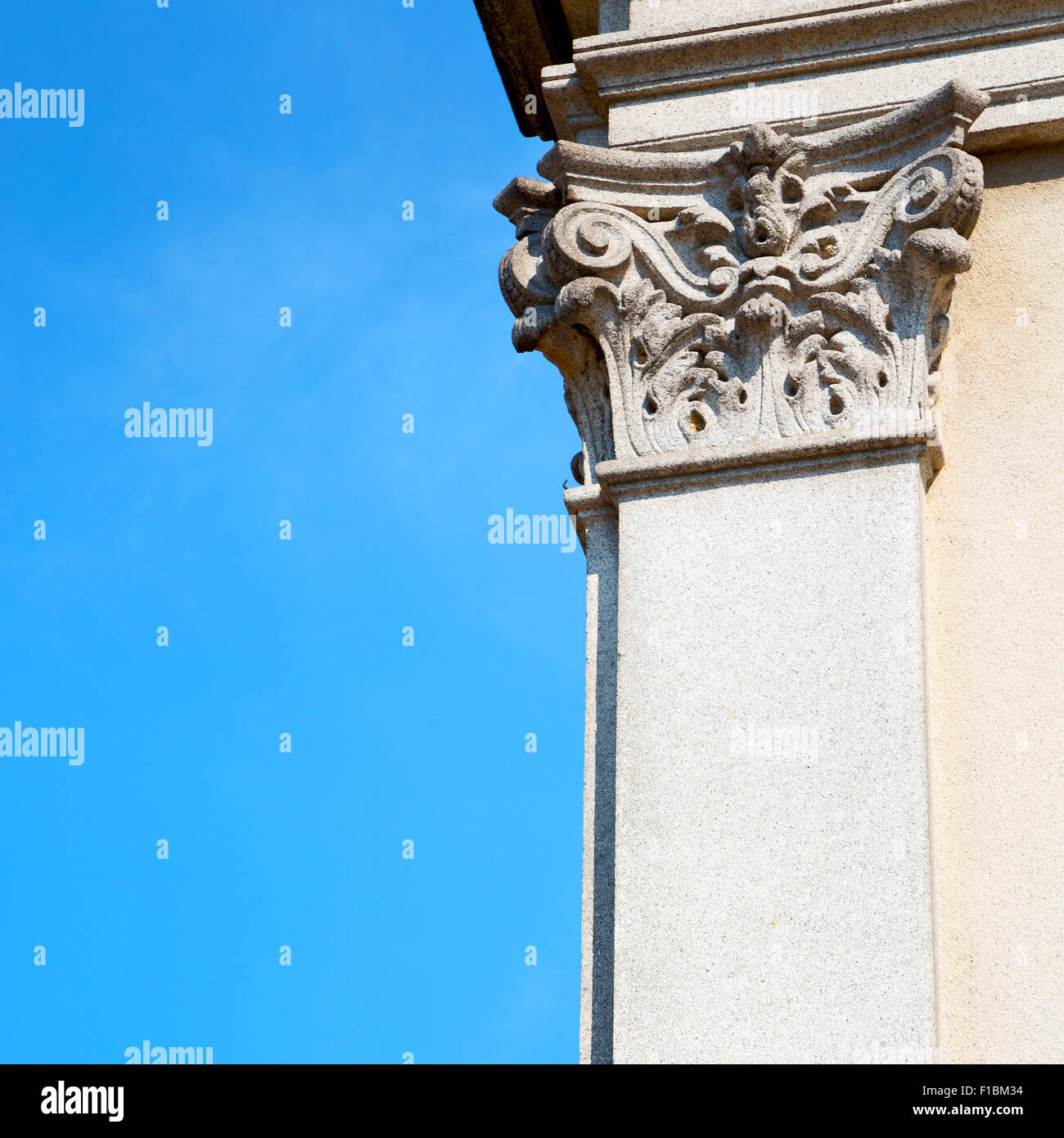 abstract old column in the country of europe italy and marble brick ...