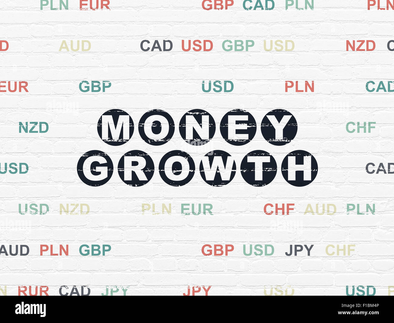 Currency concept: Money Growth on wall background Stock Photo - Alamy