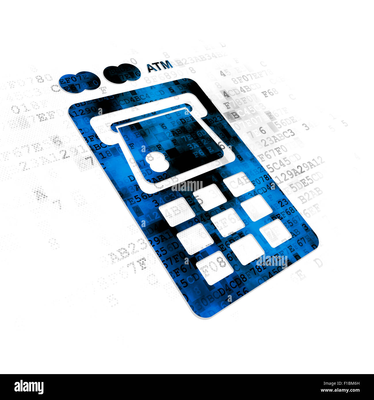 Banking concept: ATM Machine on Digital background Stock Photo - Alamy