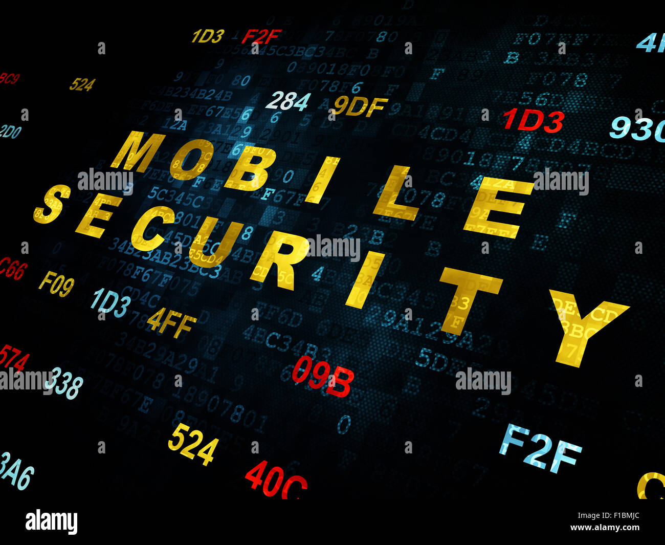 Protection concept: Mobile Security on Digital background Stock Photo ...