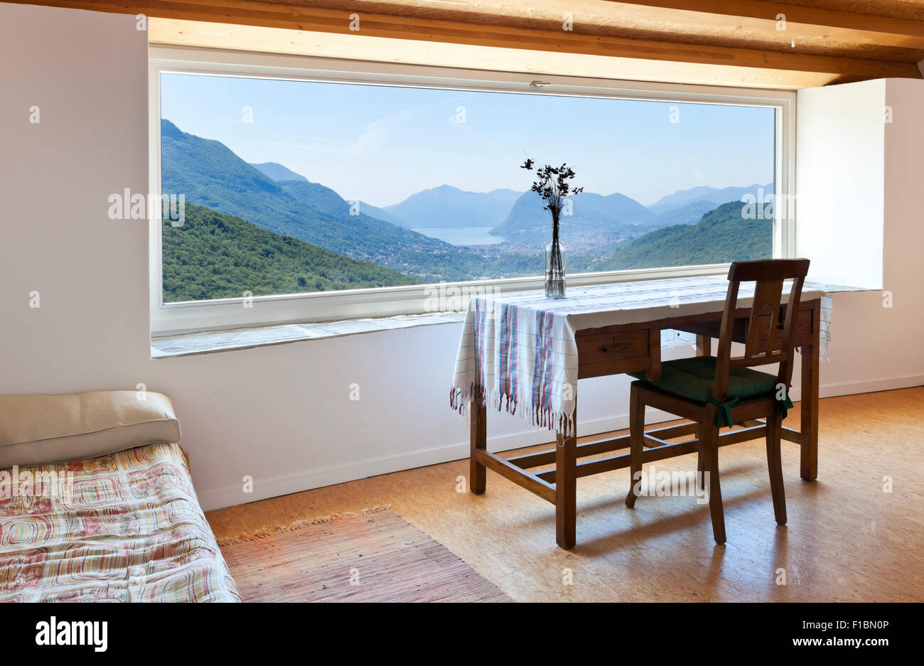 picture window, rural home interior Stock Photo - Alamy
