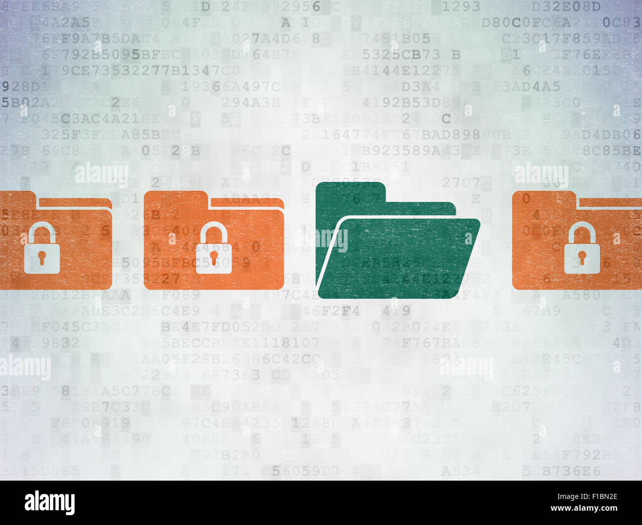 Security concept: folder icon on Digital Paper background Stock Photo ...