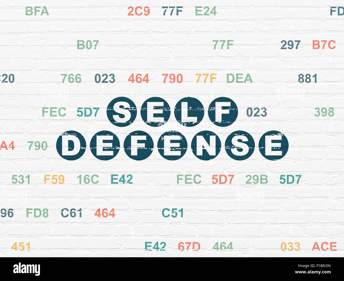 Security concept: Self Defense on wall background Stock Photo - Alamy