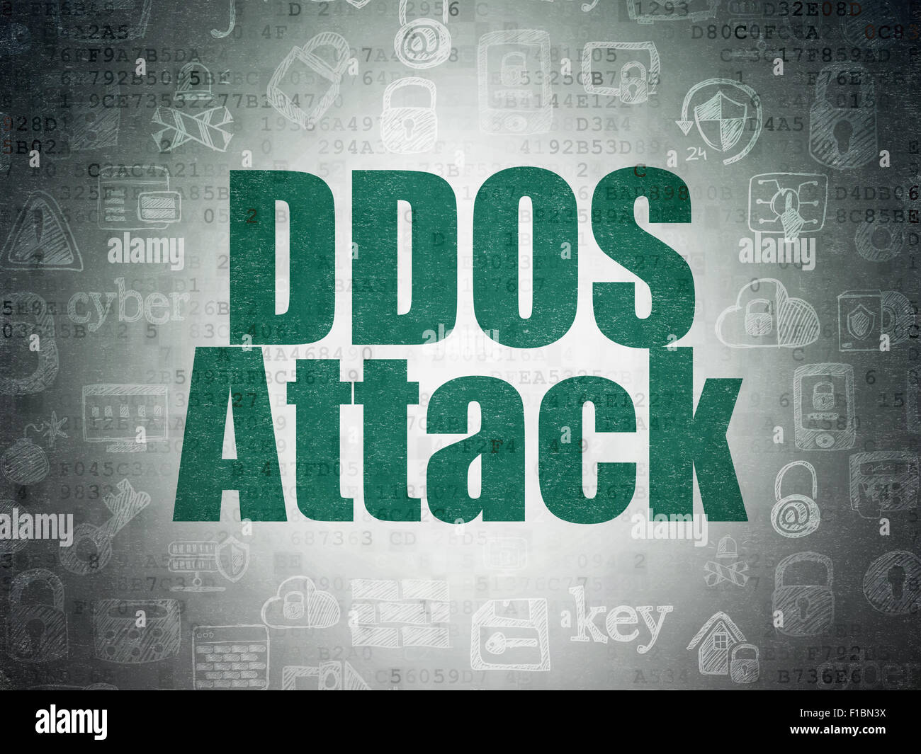 Protection concept: DDOS Attack on Digital Paper background Stock Photo ...
