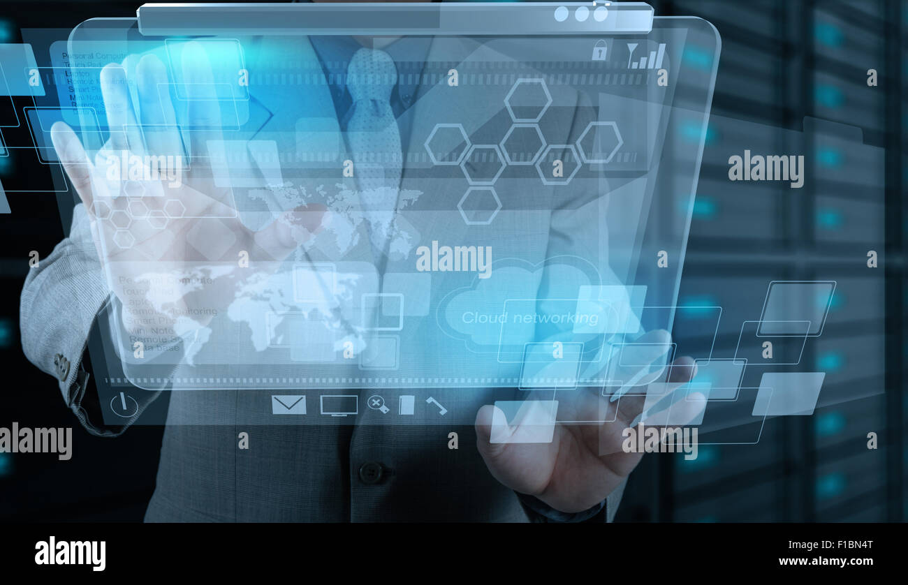 businessman hand working with new technology as concept Stock Photo - Alamy