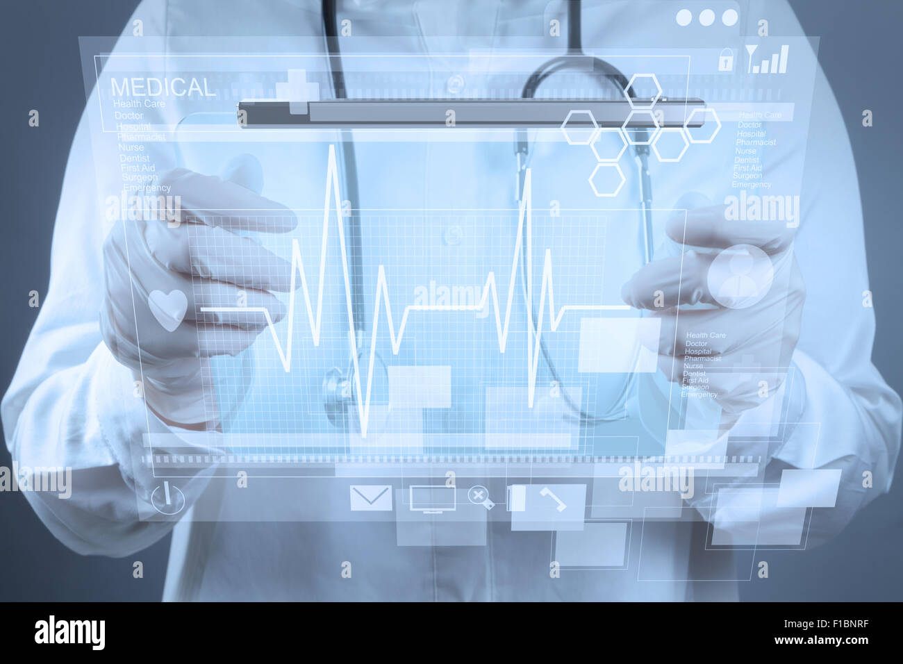 Medicine doctor working with modern computer interface Stock Photo - Alamy