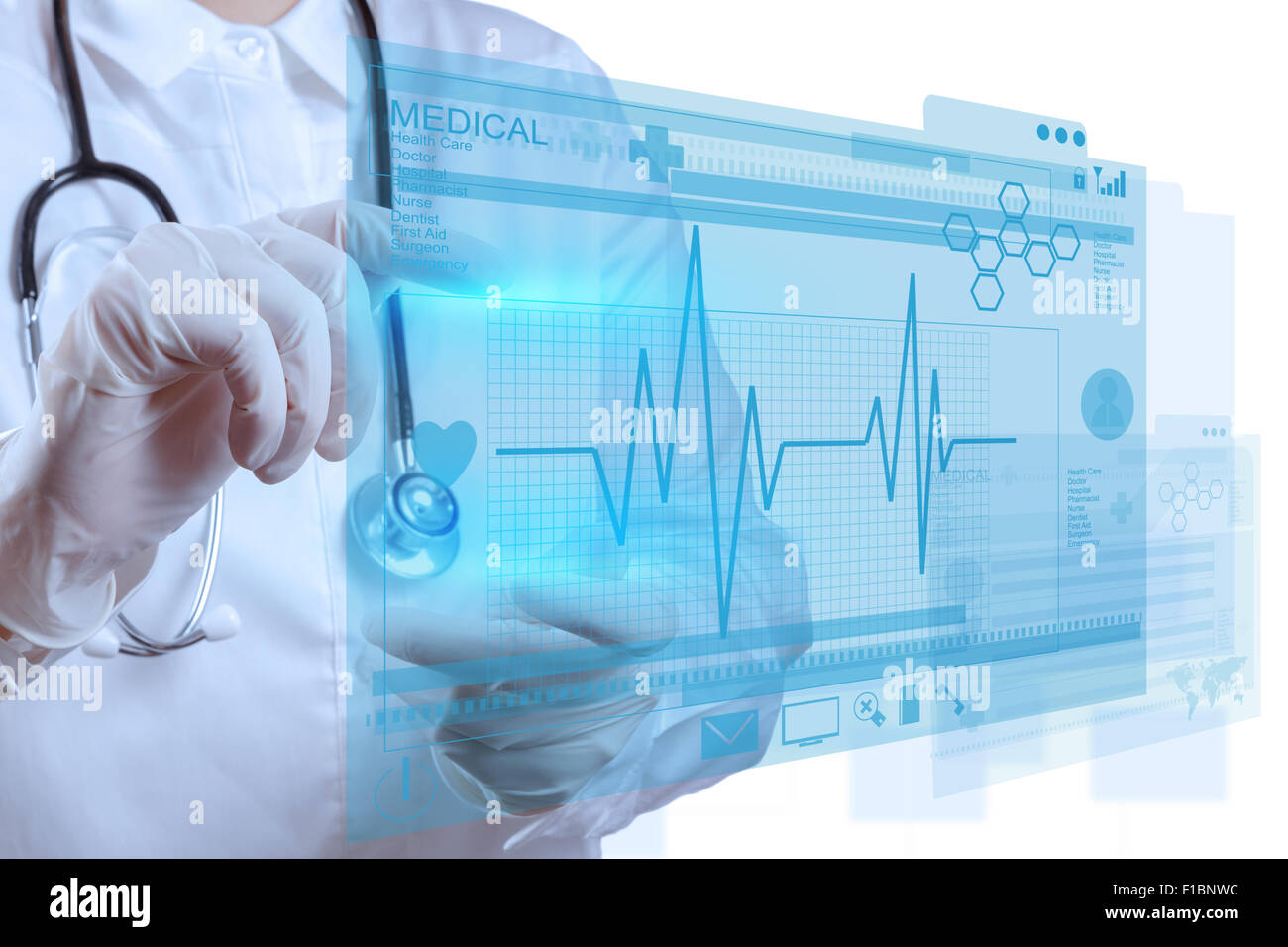 Medicine doctor working with modern computer interface Stock Photo - Alamy