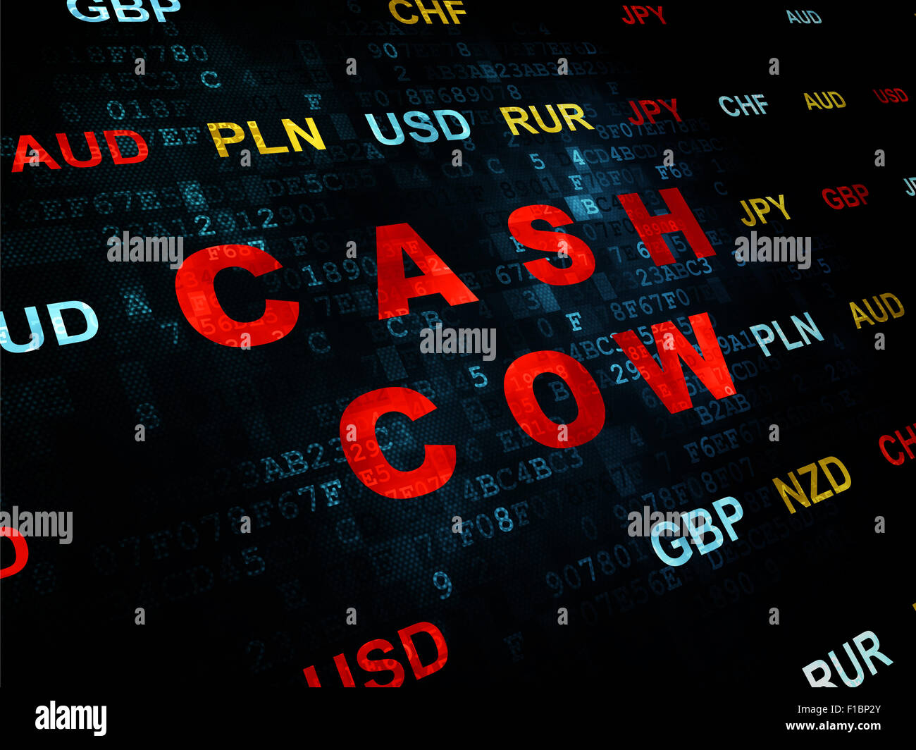 Finance concept: Cash Cow on Digital background Stock Photo - Alamy