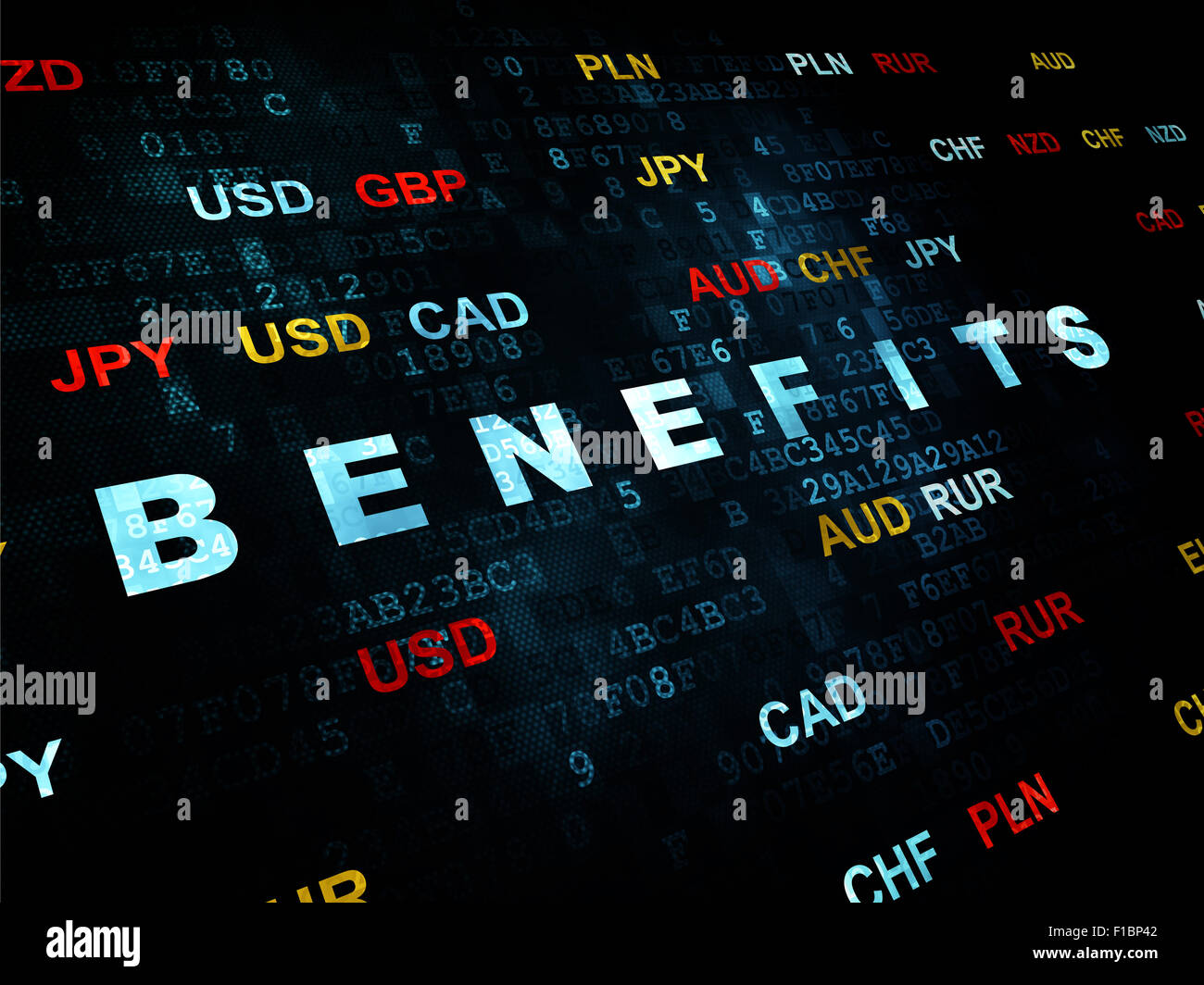 Finance concept: Benefits on Digital background Stock Photo - Alamy