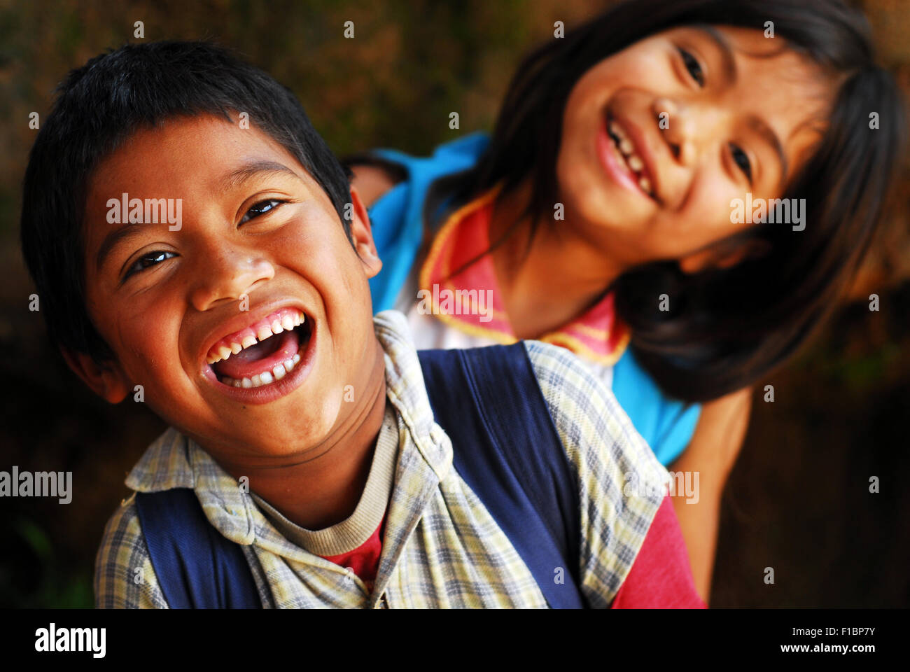 Guatemala, Chimaltenango, portrait of two schoolchildren Stock Photo ... Guatemala, Chimaltenango, portrait of two schoolchildren Stock Photo ...