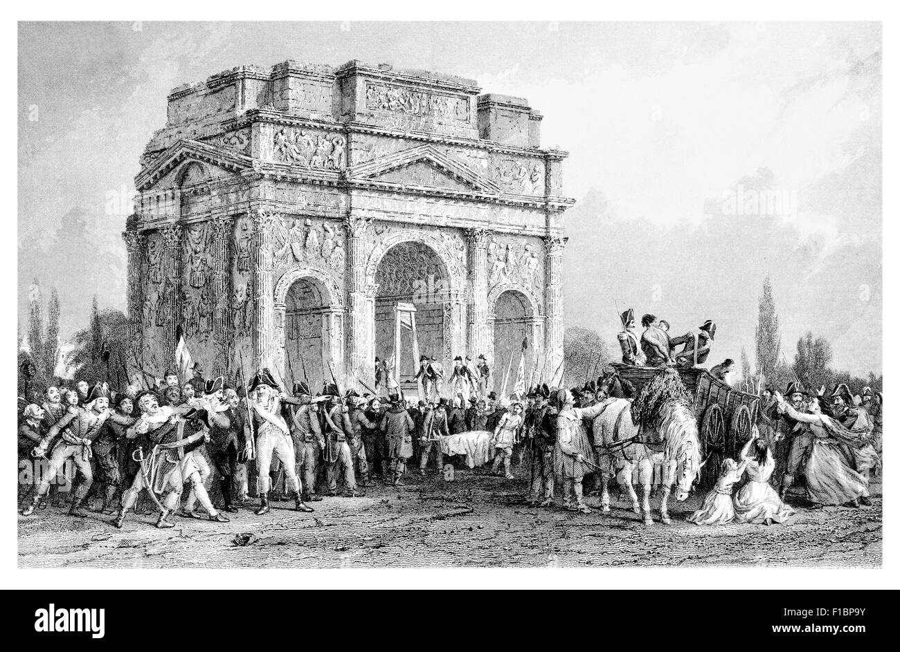 Guillotine revolution Black and White Stock Photos & Images - Alamy